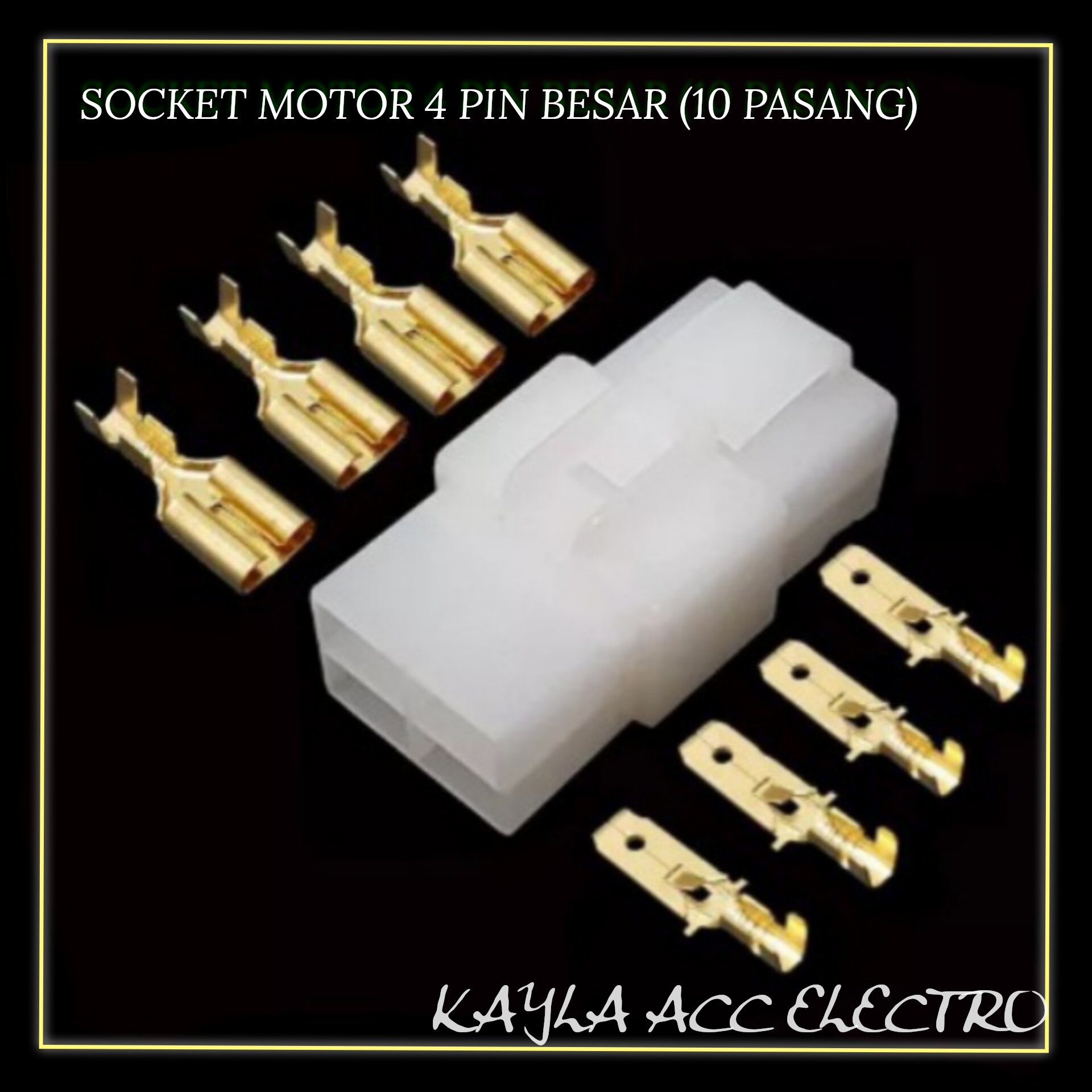 Socket Motor 4 Pin Besar 10 Pasang Soket Motor Konektor Skun Motor ...