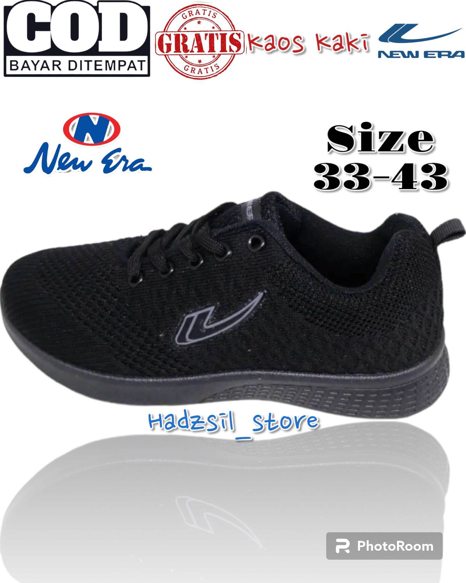 Sepatu Sekolah Merek New Era Hitam Putih | Lazada Indonesia