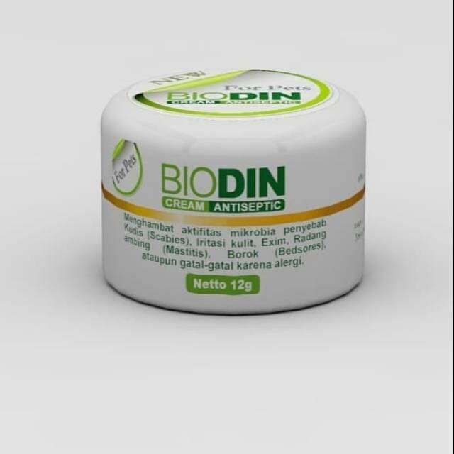 BIODIN CREAM Antiseptik 12 Gram Obat Luka Jamur Scabies Kucing Anjing ...
