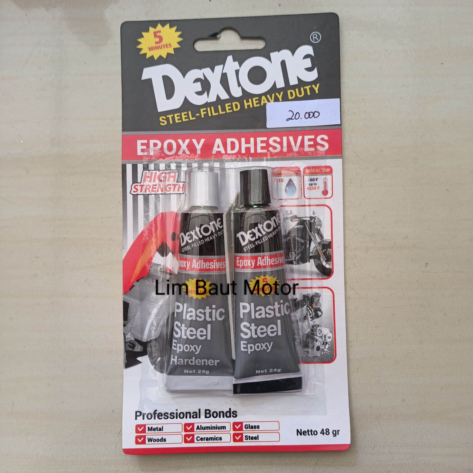 lem besi dextone hitam putih | Lazada Indonesia