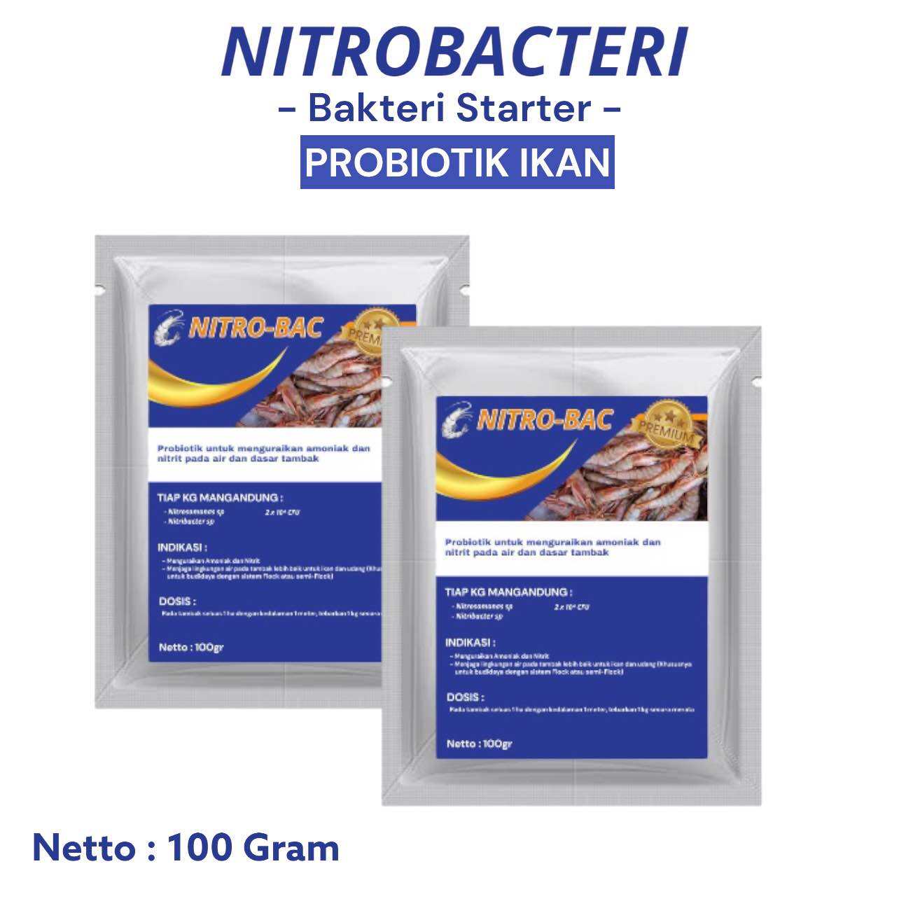 nitrobacter bakteri starter nitrobactery 100gr probiotik ikan koi lele ...