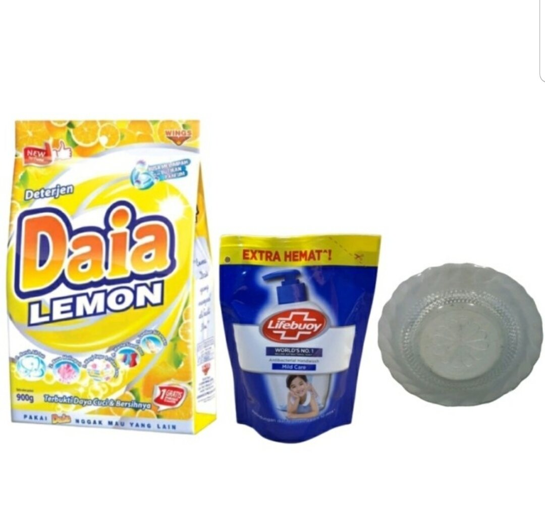 Lifebuoy Hand Sanitizer+Daia Deterjen Bubuk Lemon 850 Gr Free Piring ...