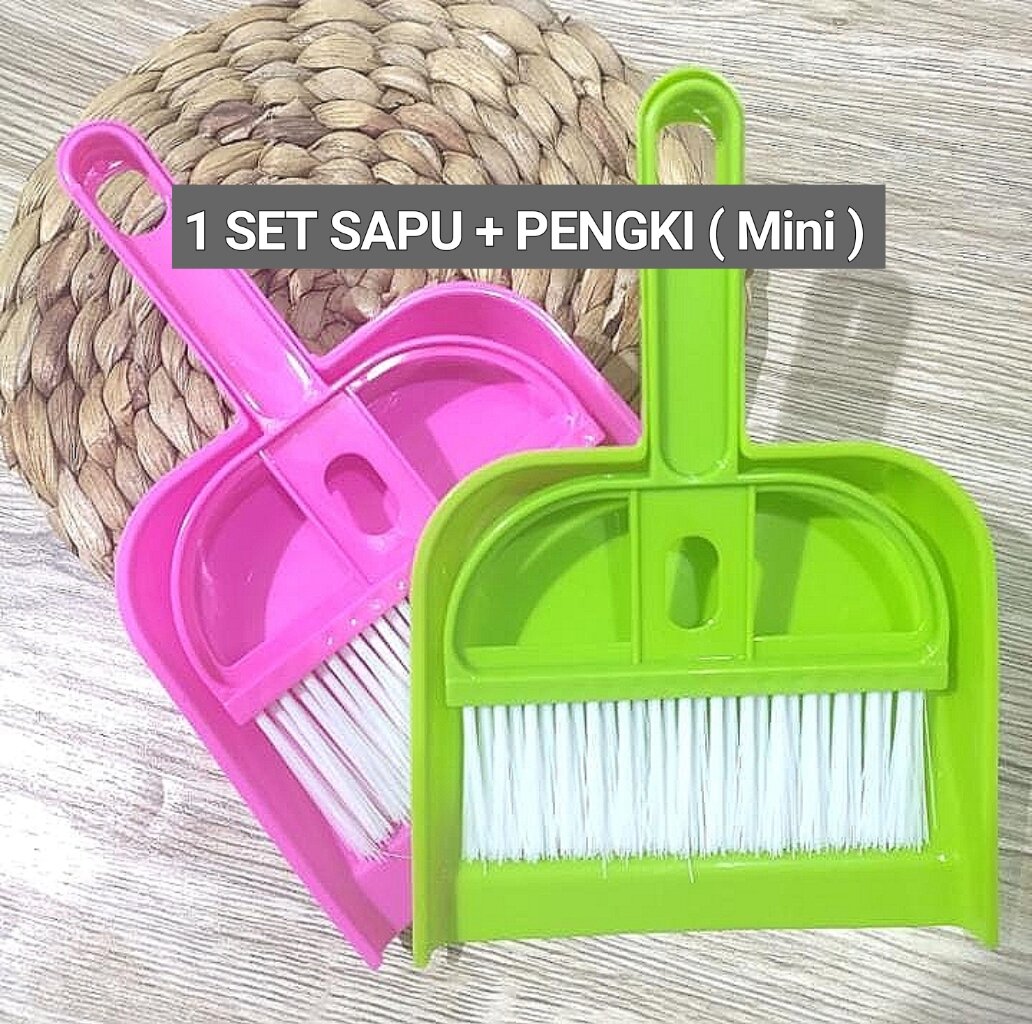 Sapu Pengi Set - Sapu Mini Dan Pengki Mini 2in1 / Dustpan Sapu Mini ...