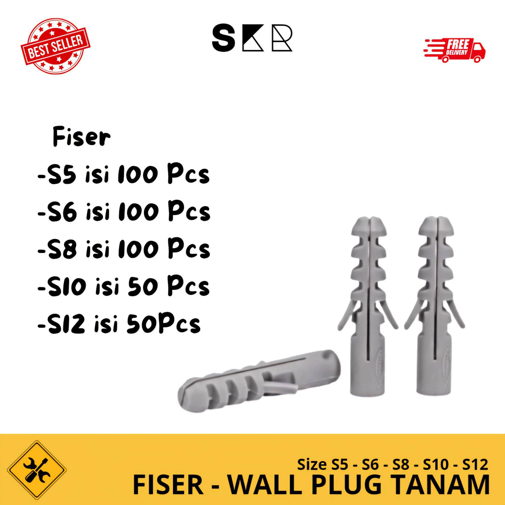 Fiser S10 50pcs- Wall Plug Pengencang Skrup Tembok - Plastik Skrup ...