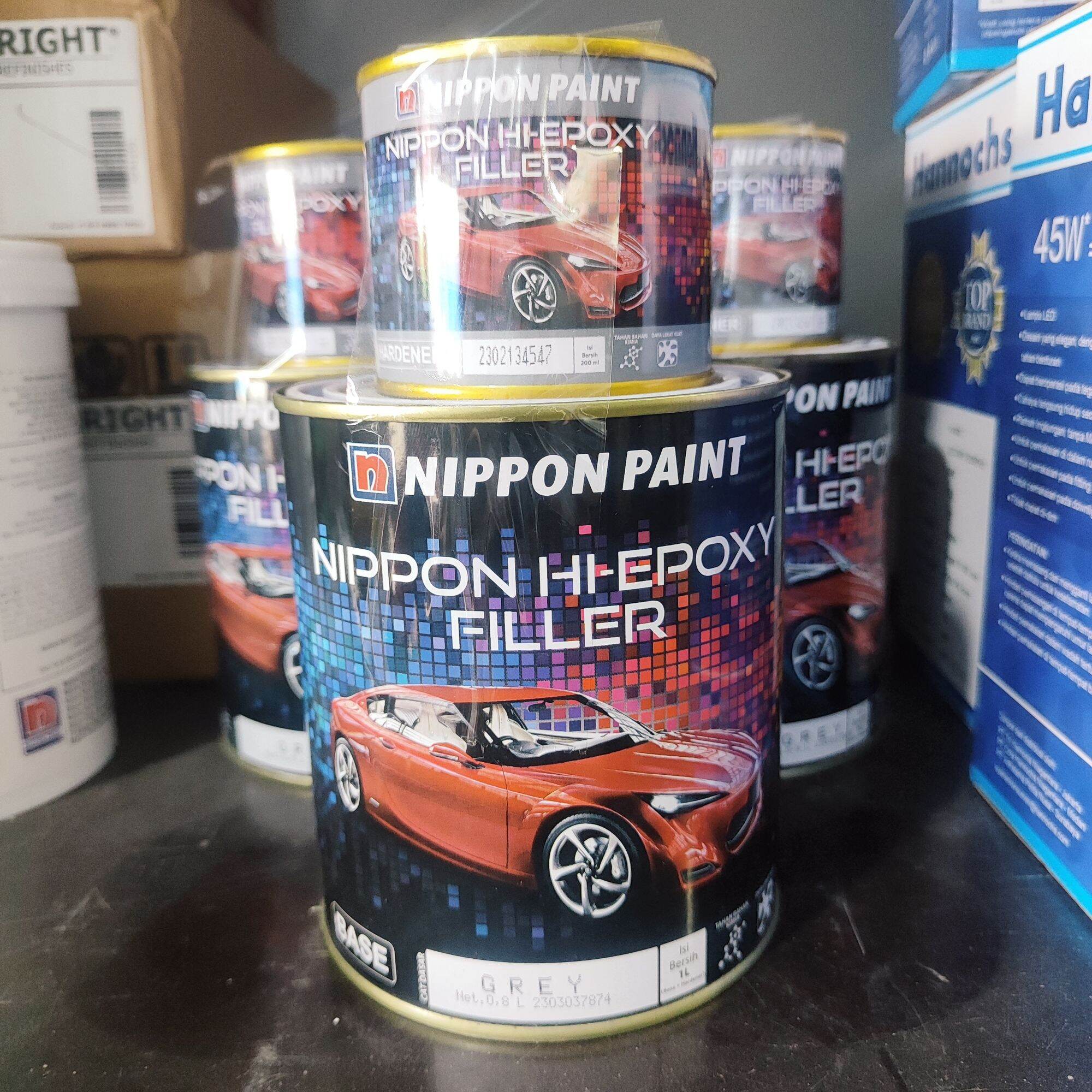 Nippon Hi Epoxy Filler 1 Liter Plamir Warna Grey Abu-abu Dempul Duco ...