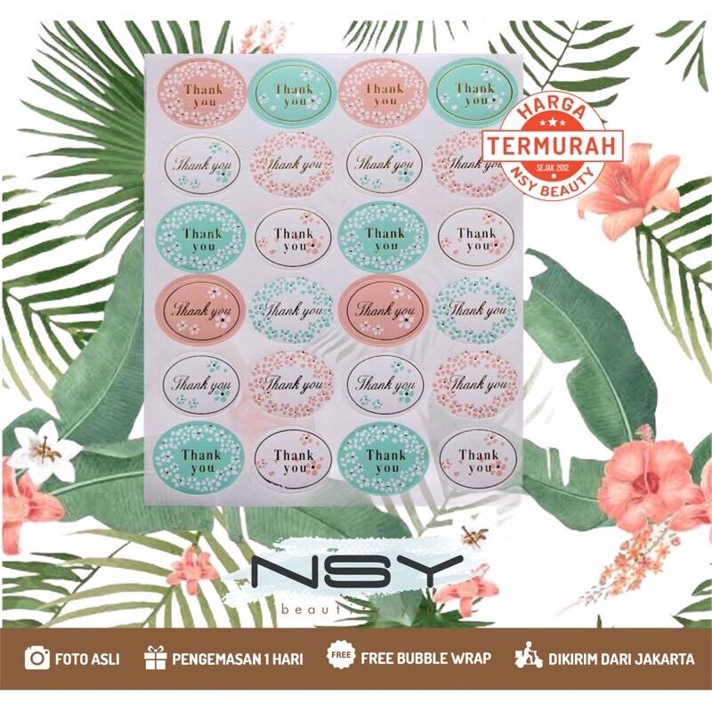 LABEL STICKER THANKYOU ISI 24 PCS / LEMBAR / STIKER DIT THANK YOU ...