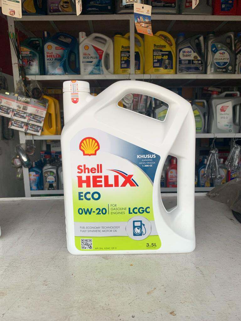 OIL SHELL HELIX ECO 0W-20 LCGC BARCODE HIJAU ASLI SEGEL 100% ORIGINAL ...