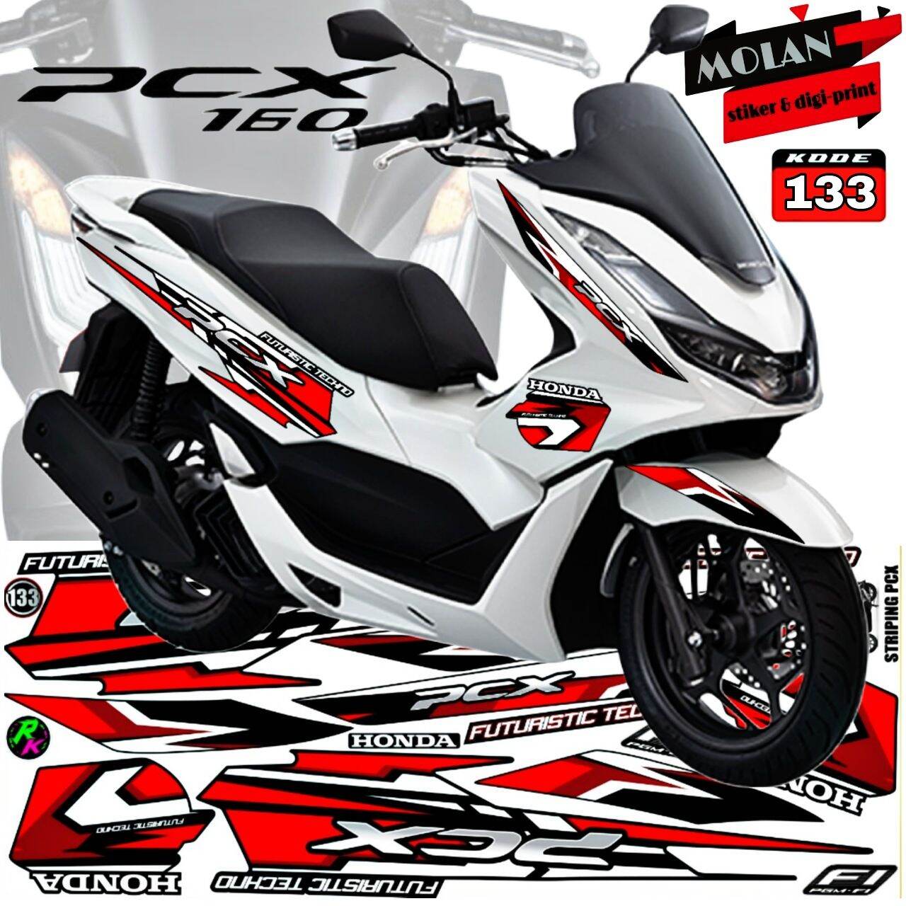 Decal Sticker Striping Variasi All New Honda PCX 160 - New PCX 160 2022 ...