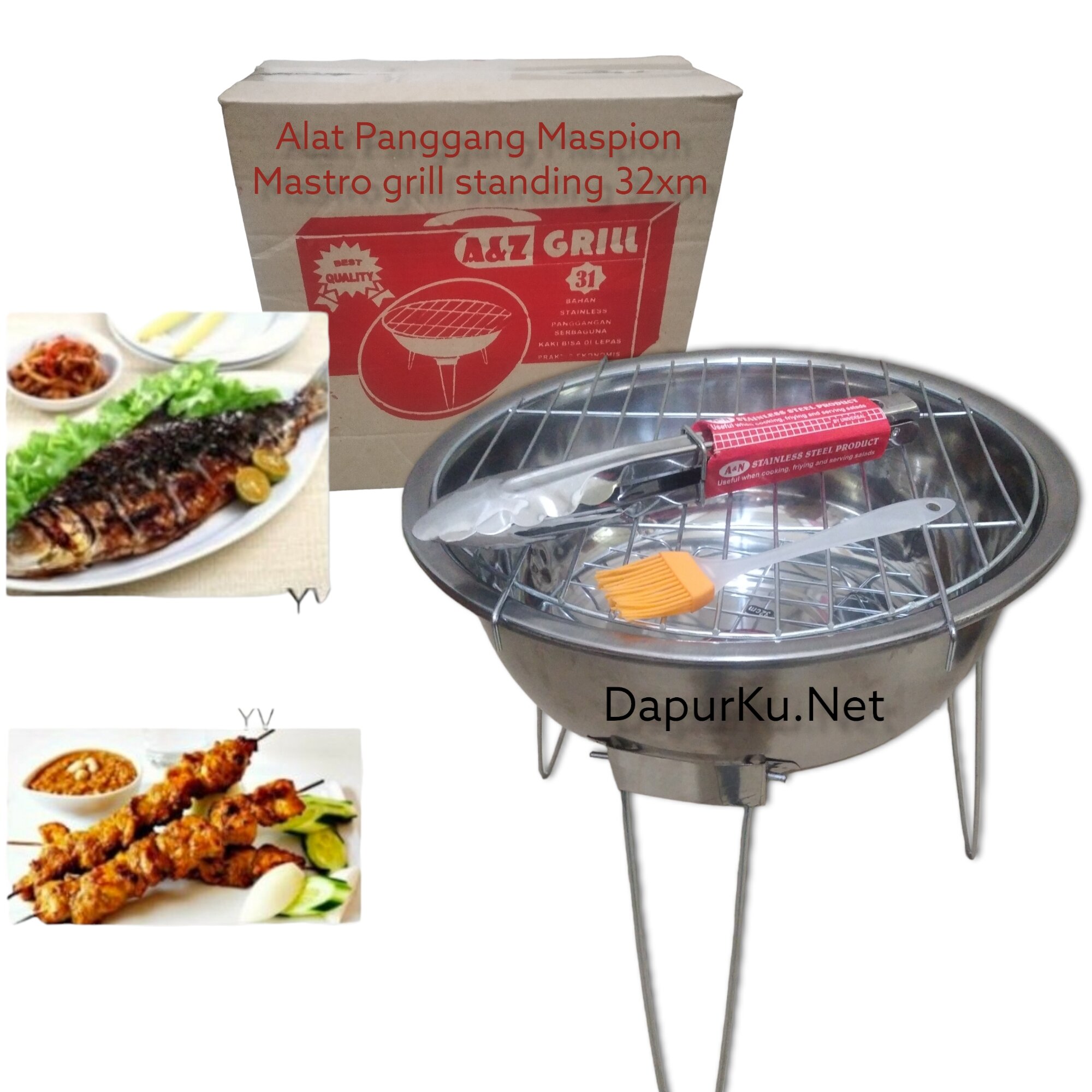 Maspion Mastro Grill 32cm Alat Pemanggang Stainless Barbeque Grill ...
