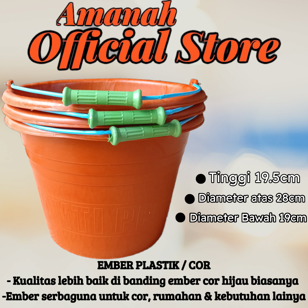 Ember plastik merah / ember cor anti pecah / ember bangunan kecil 14 ...