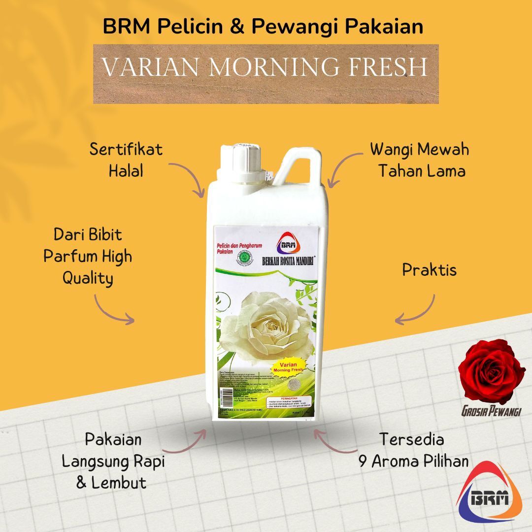 BRM Pelicin dan Pewangi 1L Morning Fresh Pewangi Laundry Parfum Laundry ...