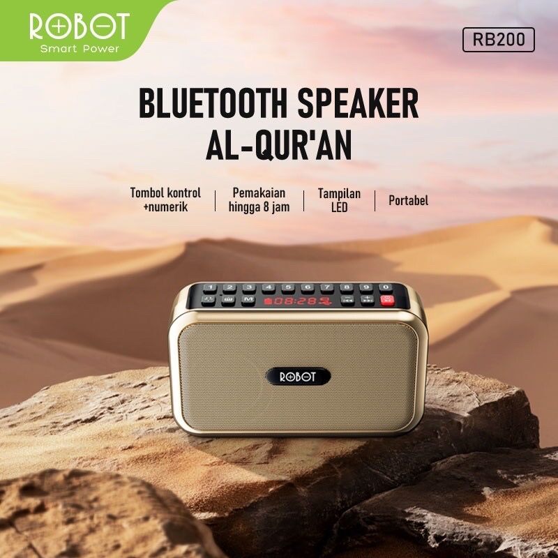 Robot RB200 Speaker Bluetooth Alquran Speaker Radio FM dengan tombol ...