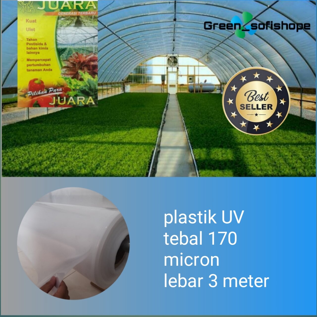 plastik UV lebar 3 meter tebal/greenhouse/uv14%/juara | Lazada Indonesia