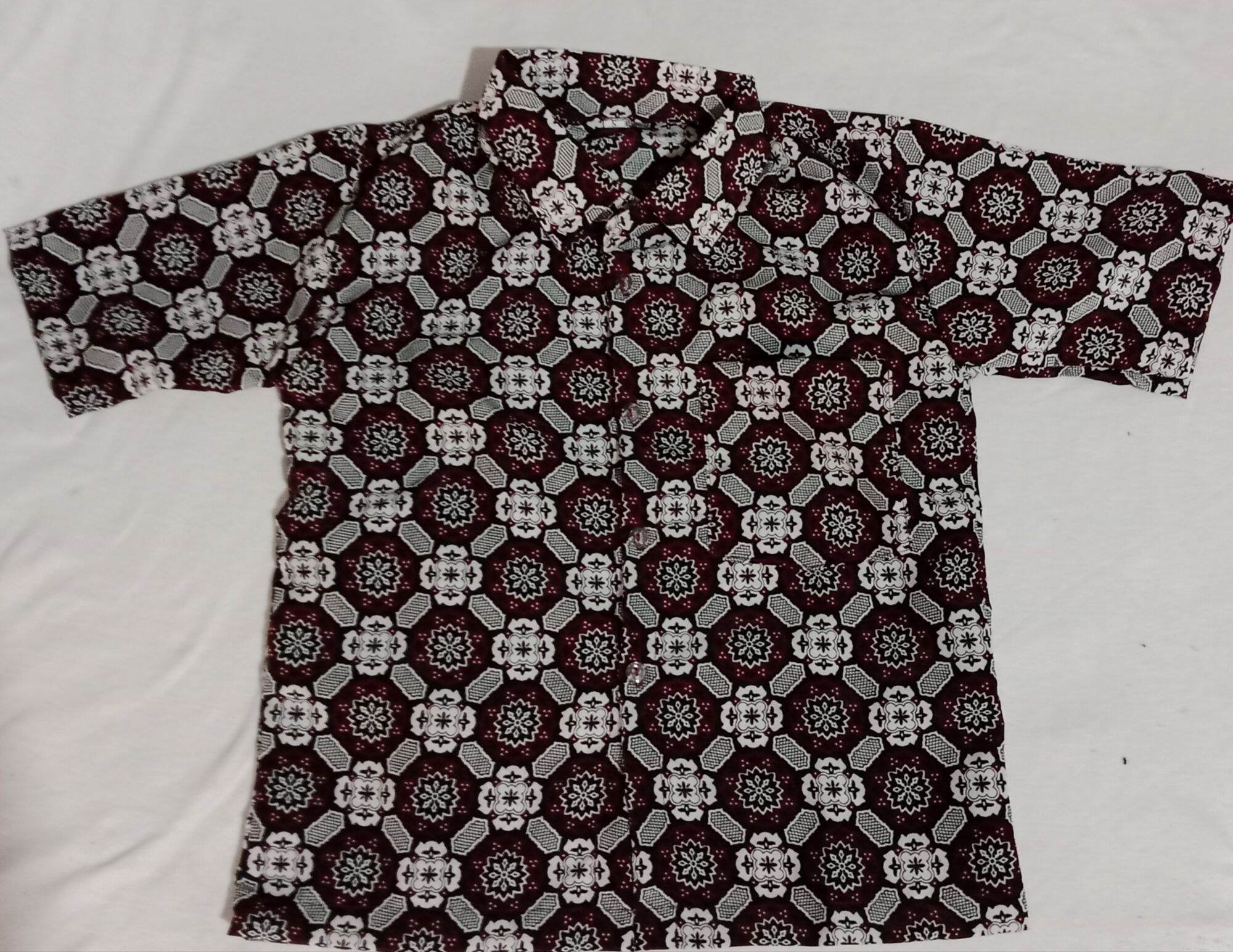 Batik SD Motif Bunga Matahari Merah Tangan Pendek | Lazada Indonesia