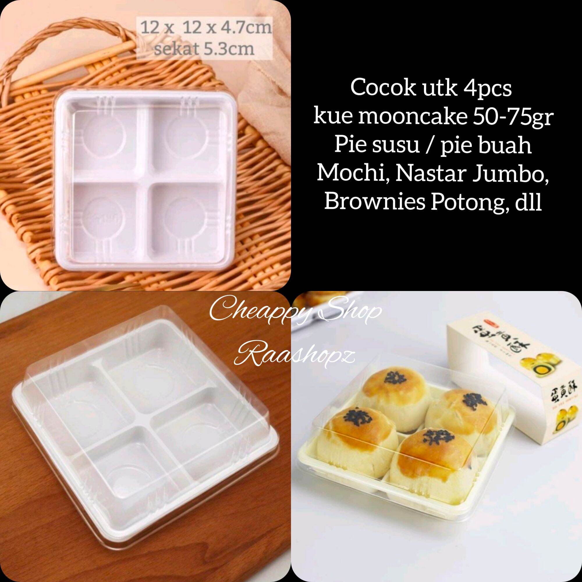 5pcs Case Mika Mooncake Tray Mooncake Mika Pie Buah Tray Kue Bulan 50 ...