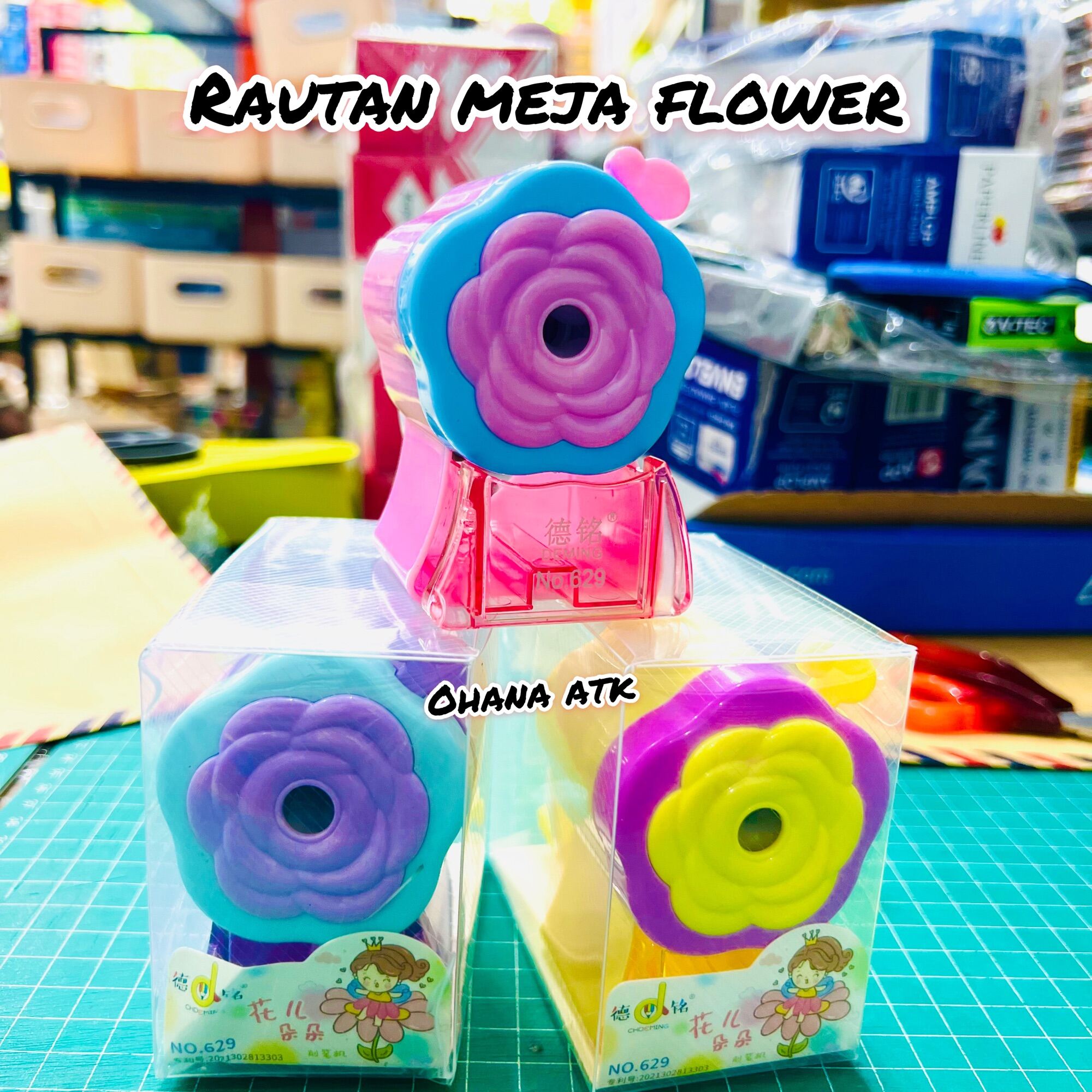 Serutan Meja Rautan FLOWERS BUNGA Putar Pensil Sharpener VANCO | Lazada ...