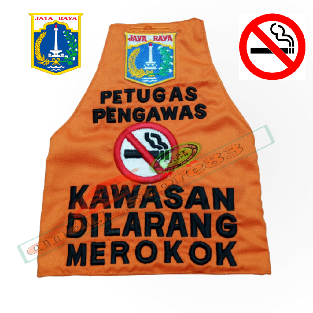 ban lengan petugas pengawas kawasan dilarang merokok|logo jaya raya ...