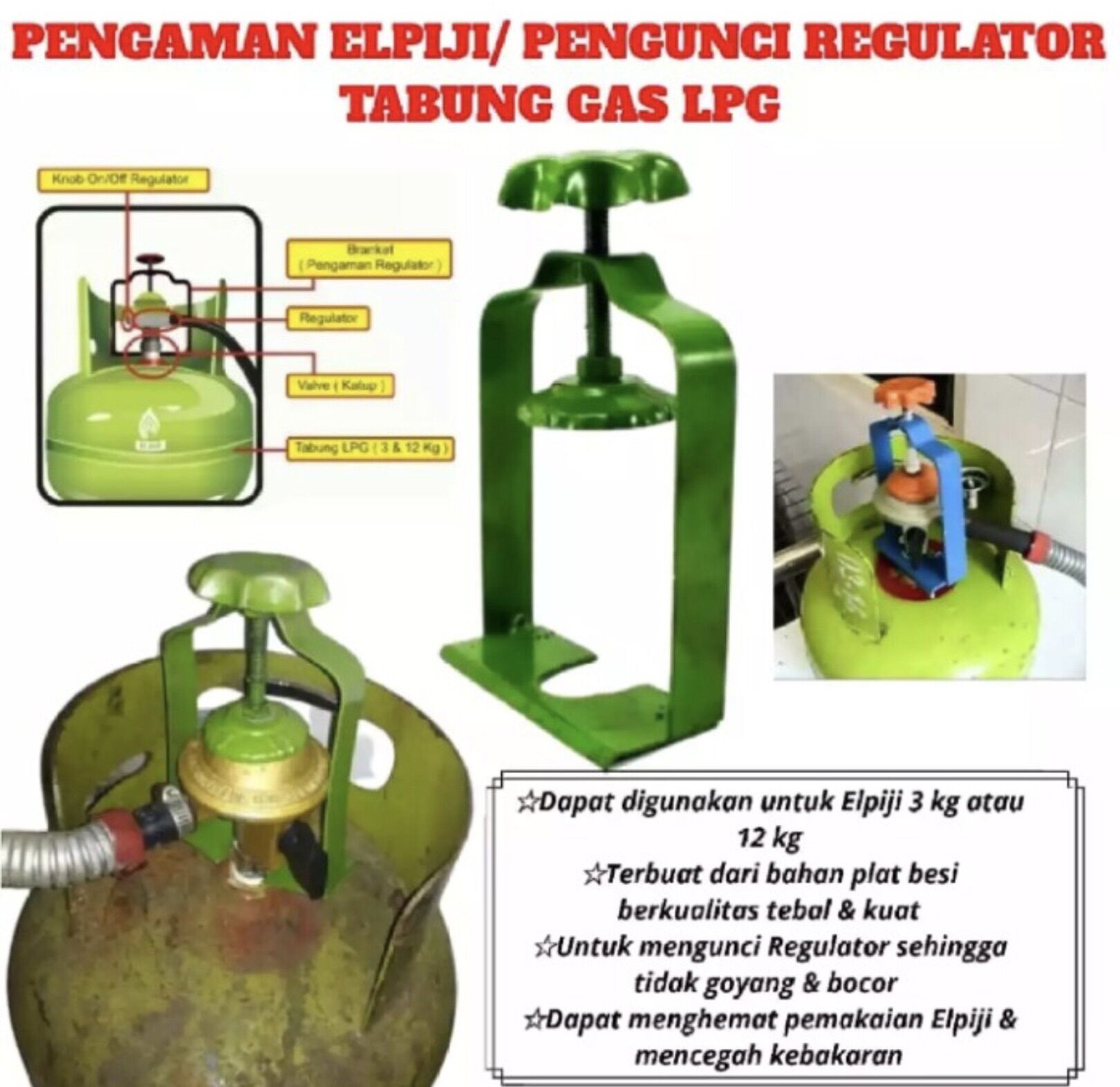 Pengaman regulator tabung gas lpg | Lazada Indonesia