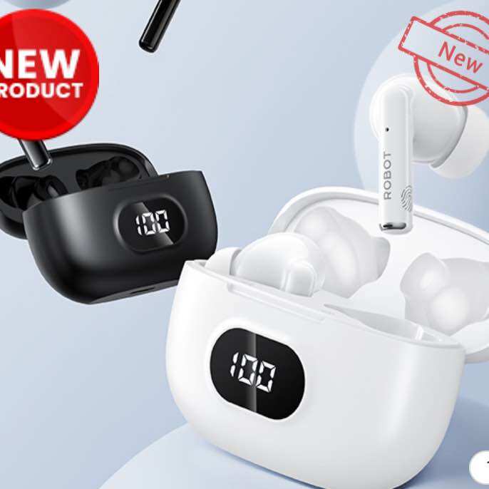 TWS Robot Airbuds T70 Black | Lazada Indonesia