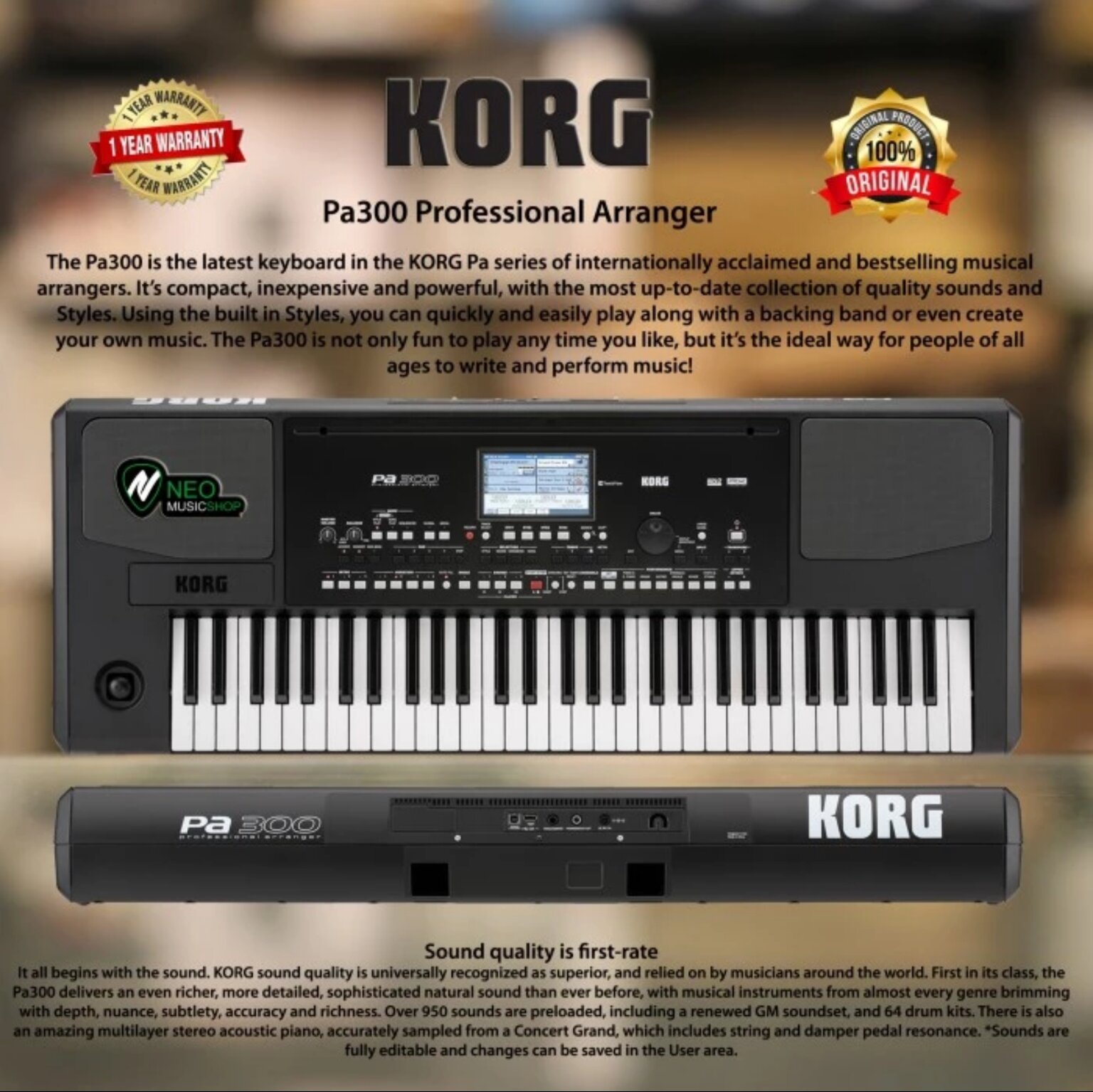Korg Pa300 Professional Arranger Keyboard Original | Lazada Indonesia