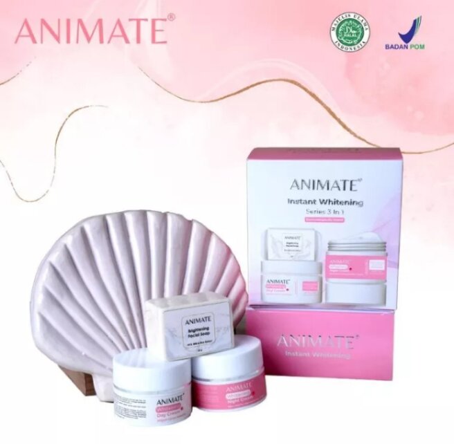 Paket Skincare Animate Original Instant Whitening 3 in 1 Pencerah Wajah ...
