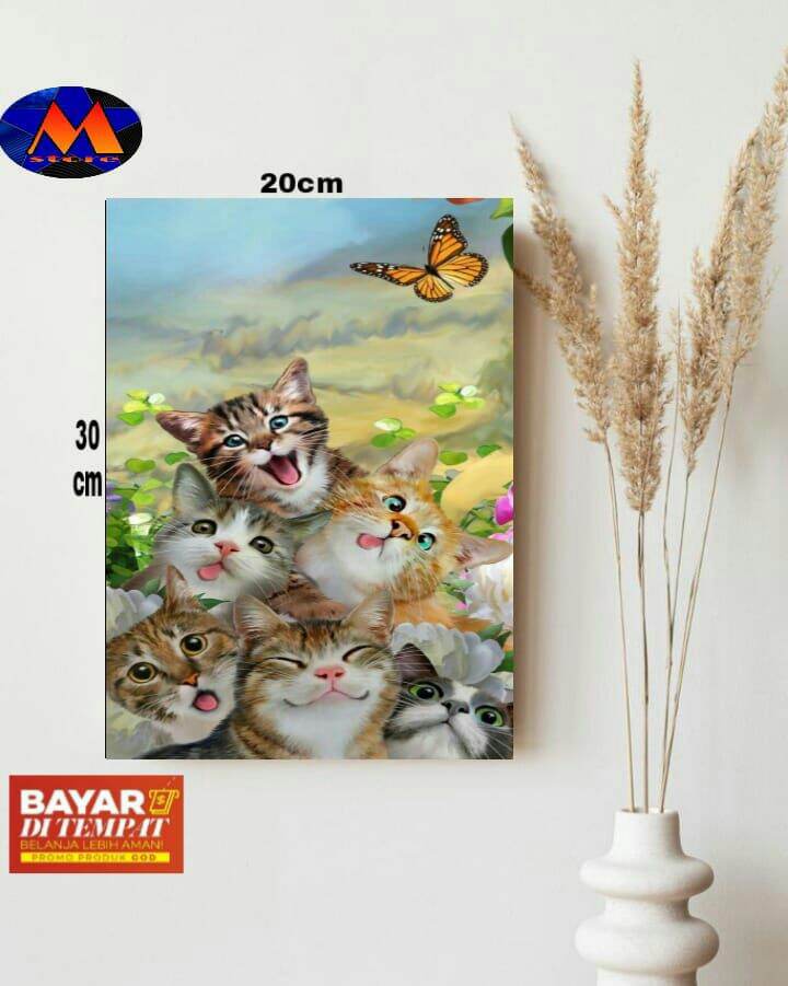 HIASAN DINDING GAMBAR KUCING/POSTER KAYU GAMBAR KUCING/POSTER GAMBAR ...