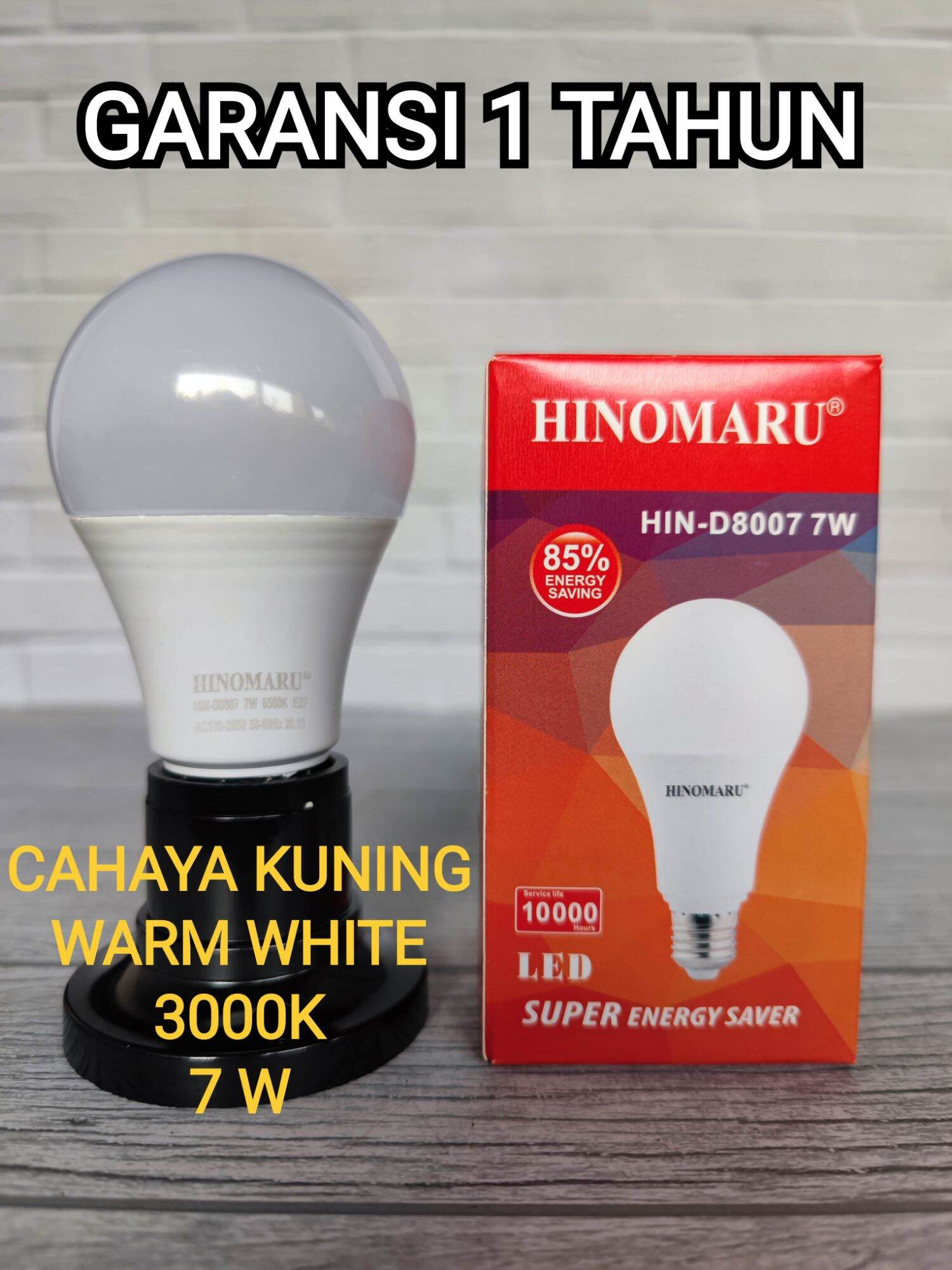 Hinomaru lampu led bulb 7 watt HIN-D8007 7W CAHAYA KUNING 3000K warm white | Lazada Indonesia