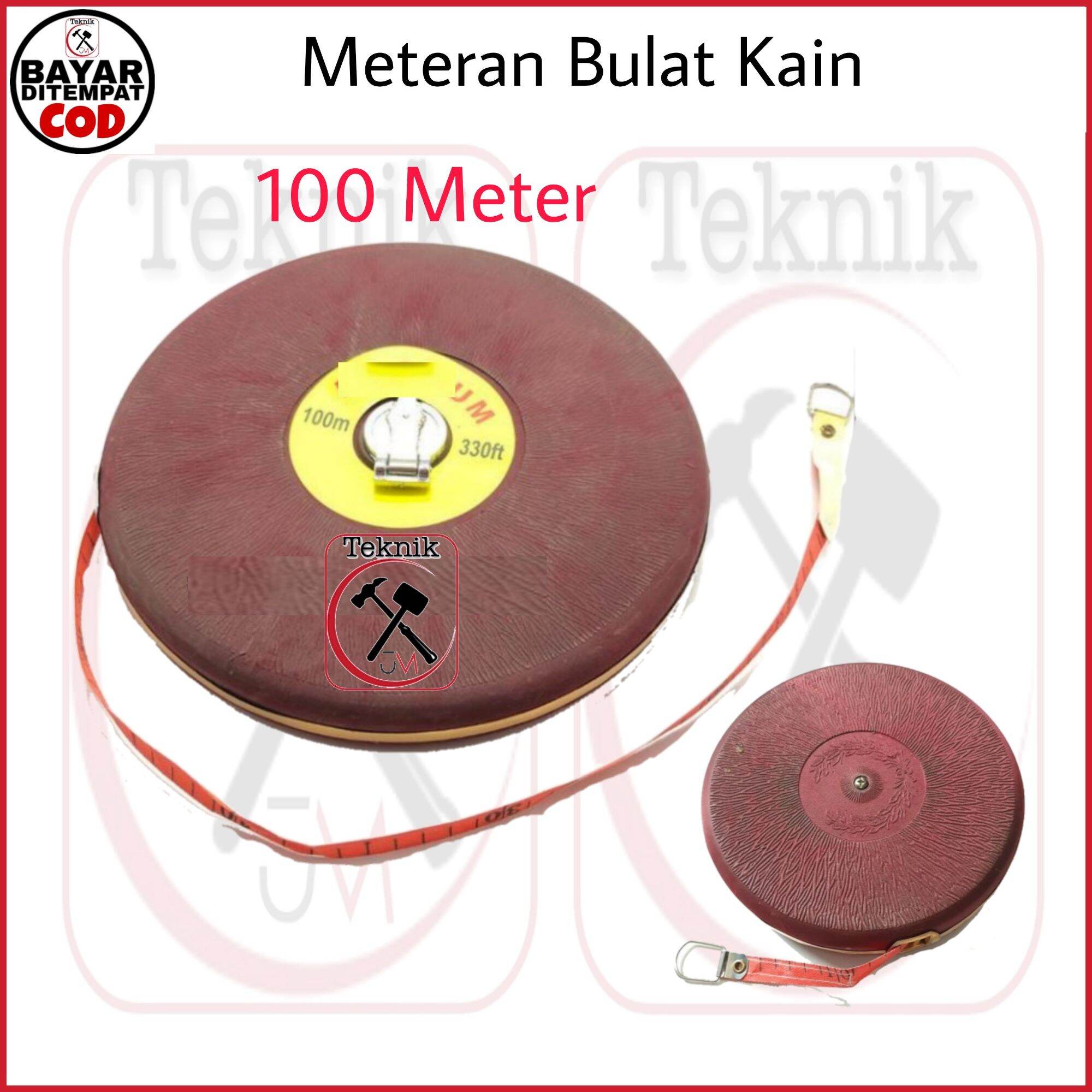 Meteran Bulat Gulung [ 100 Meter ] Panjang - Pengukur 100M Meteran Roll ...
