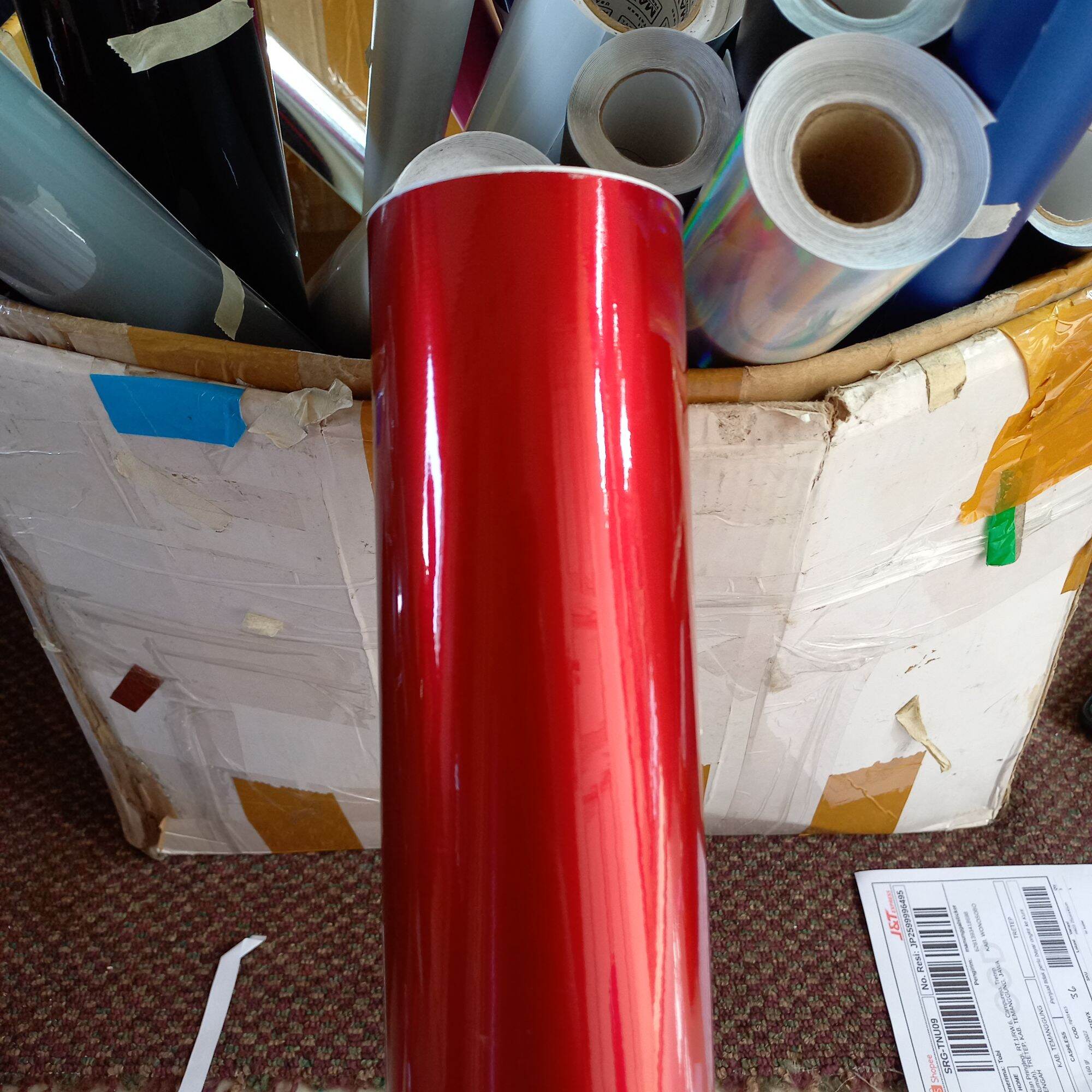 STICKER SKOTLET MERAH METALIK CANDY GLOSSY/SKOTLET MERAH MARUN | Lazada ...