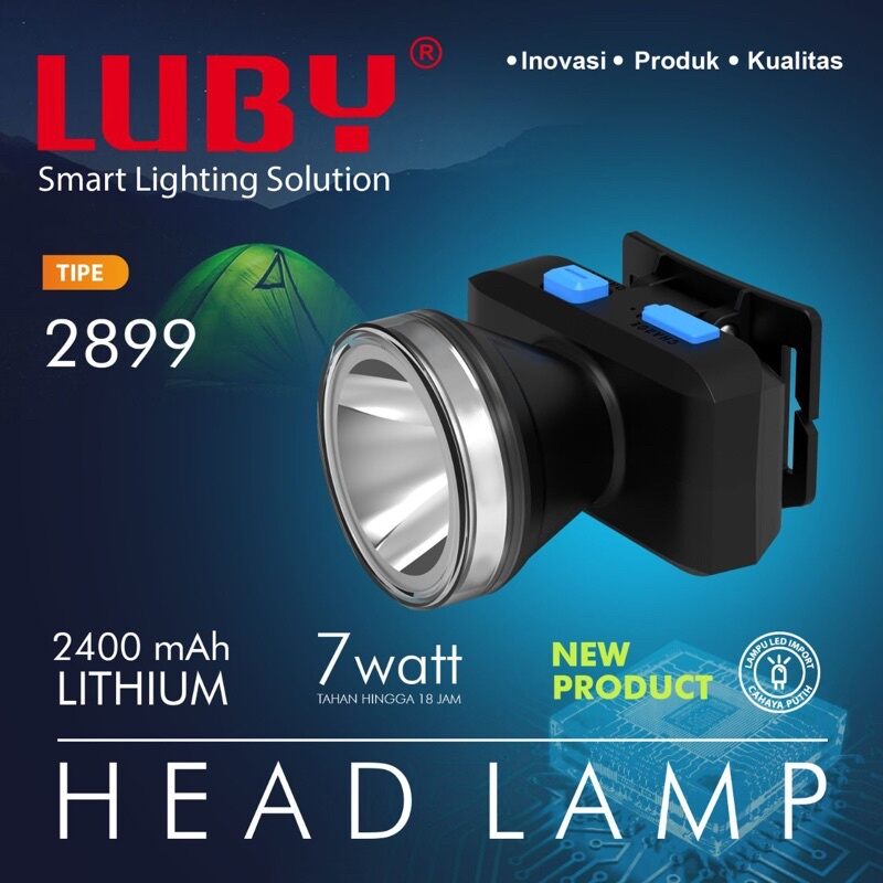 Senter kepala luby 7 watt / headlamp luby 2899 / L2899 / L-2899 ...