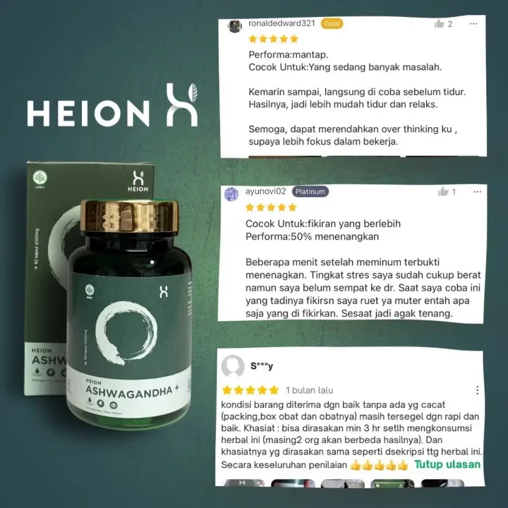 OBAT ANTI STRESS HEION Ashwagandha - SUPLEMENT KESEHATAN MAKANAN ...