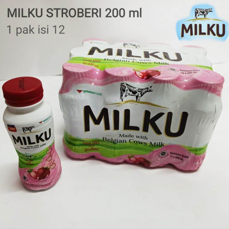 Milku Susu Uht Coklat dan Stobery 1pack isi 12pcs | Lazada Indonesia