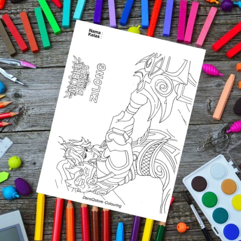 Kertas Mewarnai Gambar Tema Mobile Legend - Kertas Brief Card | Lazada ...