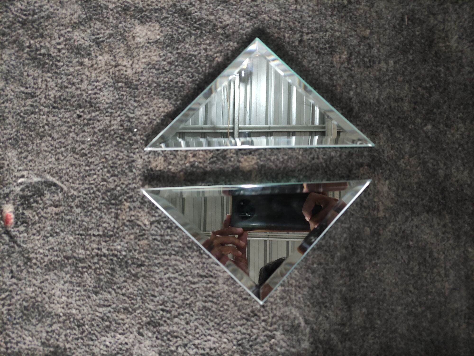 kaca cermin bevel segitiga ukuran 20 x 20 tebal 5mm | Lazada Indonesia