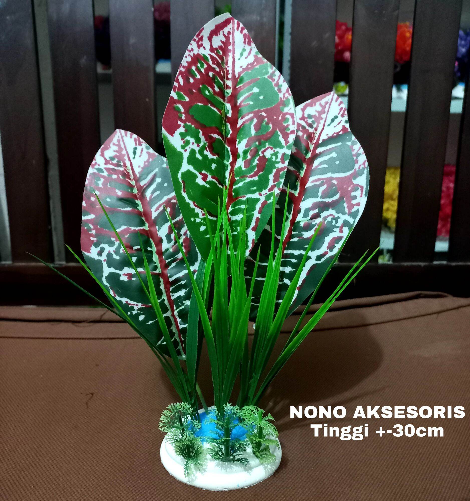 Tanaman plastik hiasan aquarium akuarium aquascape daun besar | Lazada ...