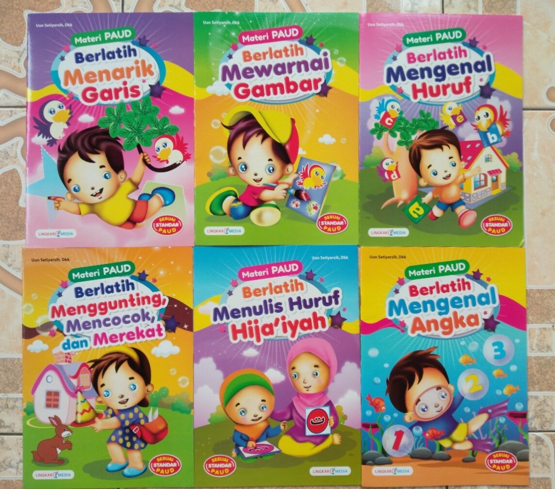 Paket LKA PAUD isi 6 Besar PAUD ANGKA Huruf Mencocok Hijaiyah Menarik ...