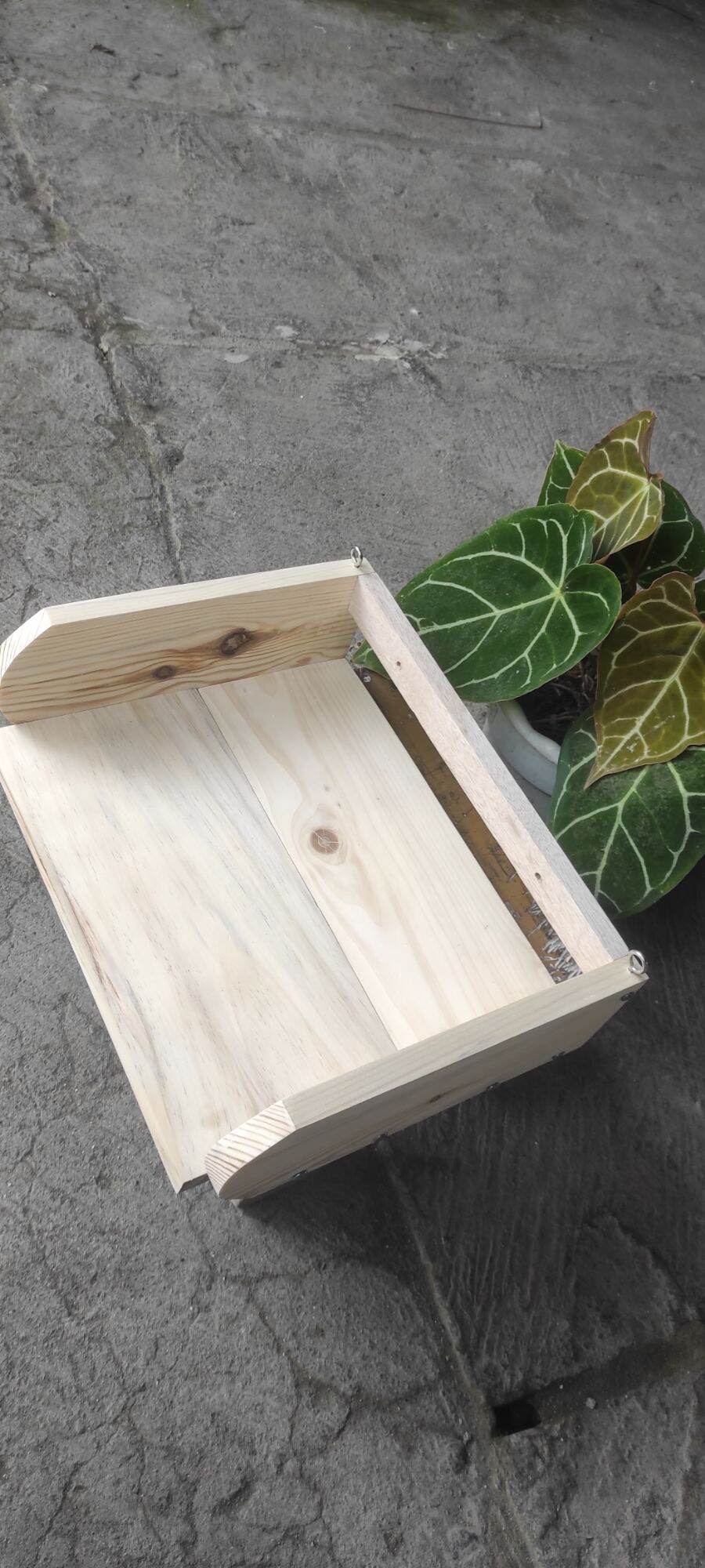 rak wifi rak STB (set top box) tatakan pajangan ambalan kayu tempel ...