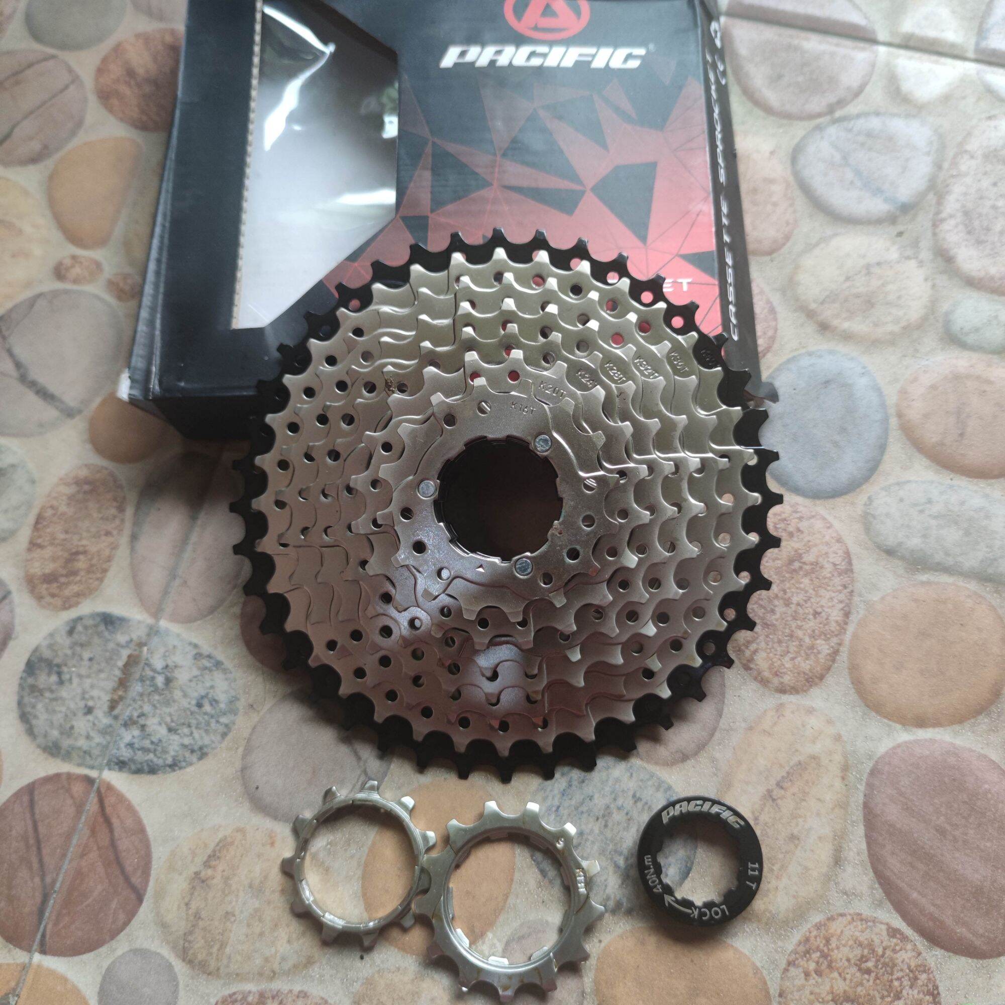 sprocket pacific 9 speed casette slop free wheel gir sepeda 11-40 T ...