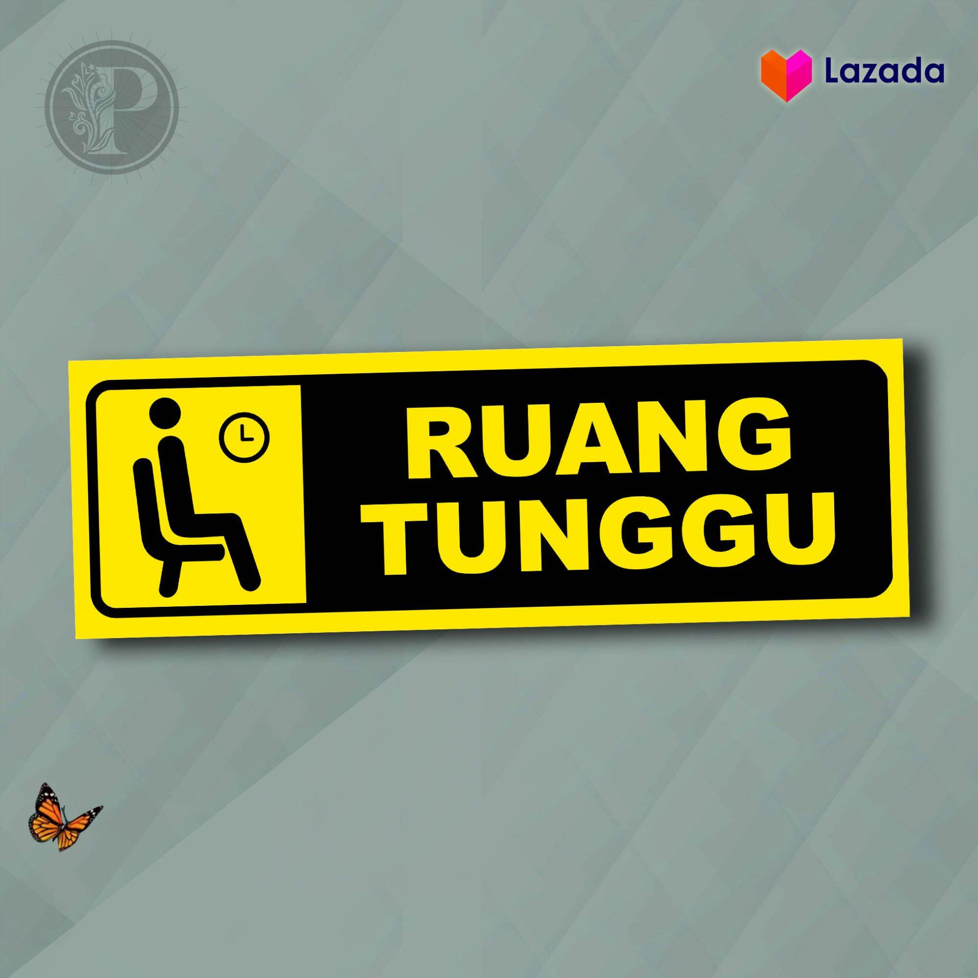 Sticker Sign Ruang Tunggu Ukuran 30x10cm | Lazada Indonesia