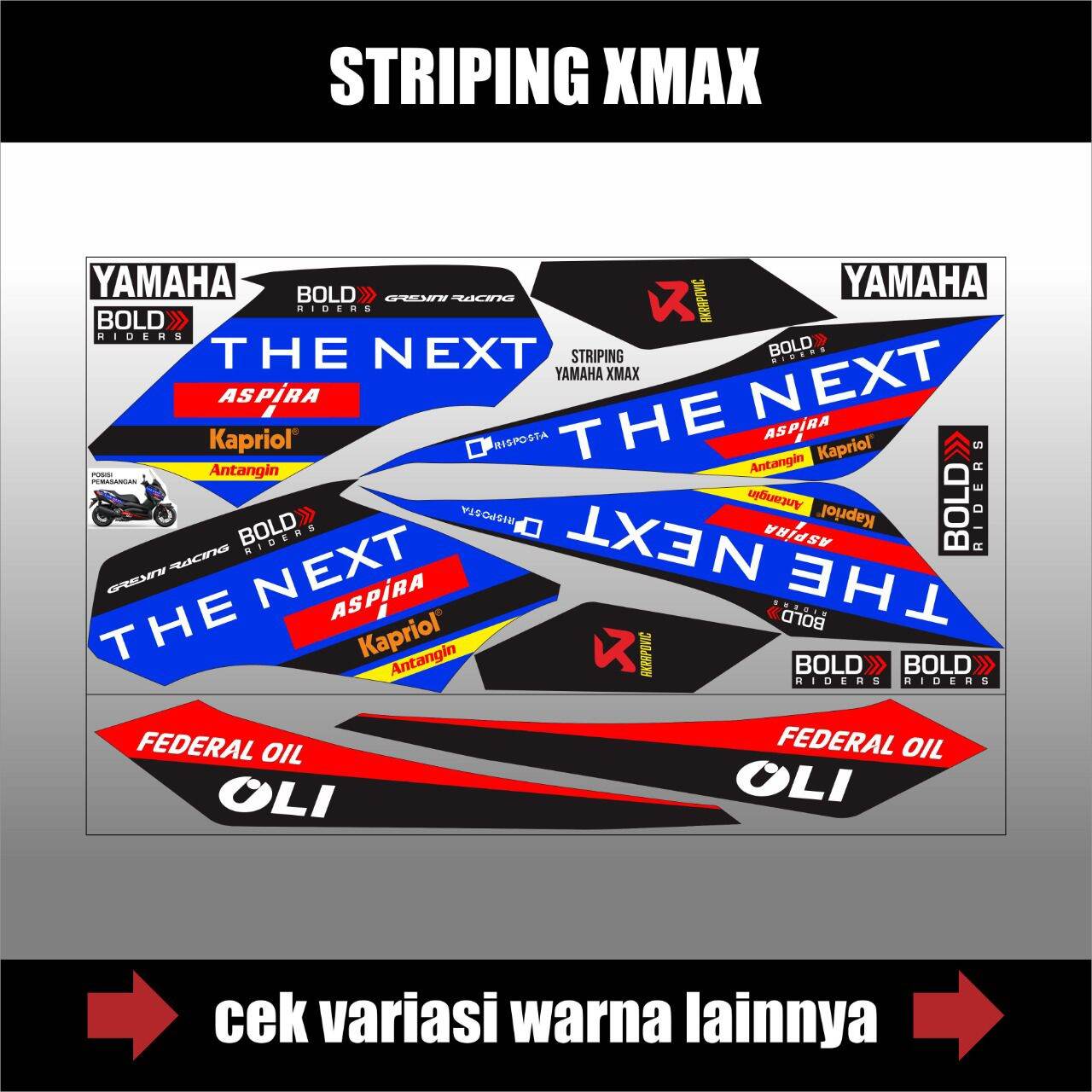 Stiker Cutting Yamaha X-MAX 250/Striping Decal X max /Lis Bodi Motor ...