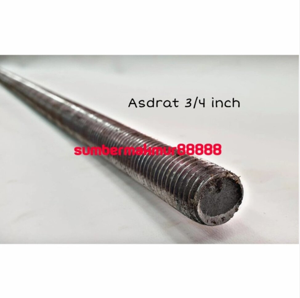 Asdrat Besi Mentah 3/4 inch Baut Stud Bolt Full As drat | Lazada Indonesia