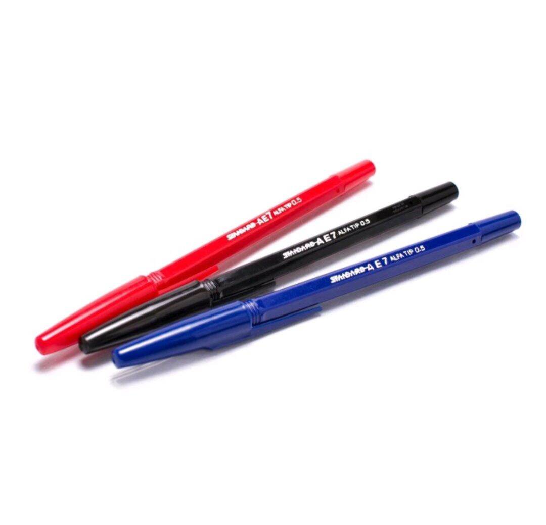Pulpen Pena Standard AE7 0,5 - Biru, Merah, Hitam Per PACK isi 12 Pcs ...