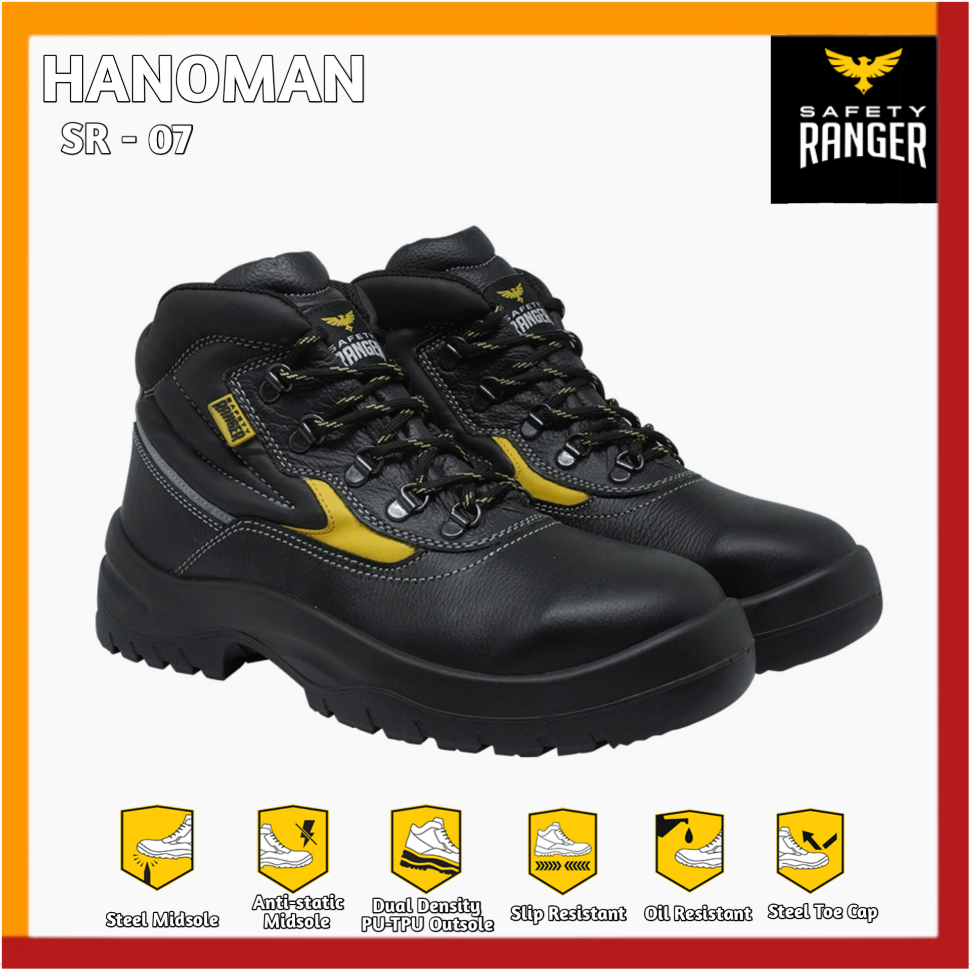 Sepatu Safety Ranger HANOMAN SR-07 - Sepatu Safety Proyek Safety Ranger ...