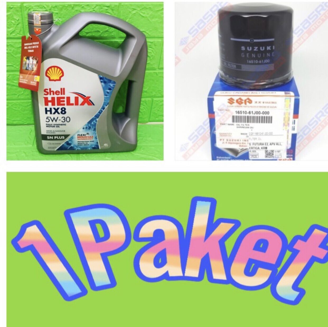 Oli shell helix HX8 5W-30 4Liter paket filter oli ertiga | Lazada Indonesia