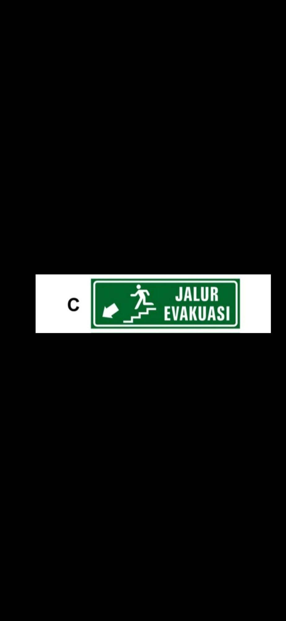 STIKER SIGN 10X30. JALUR EVAKUASI PANAH TANGGA KANAN KIRI. JALUR ...