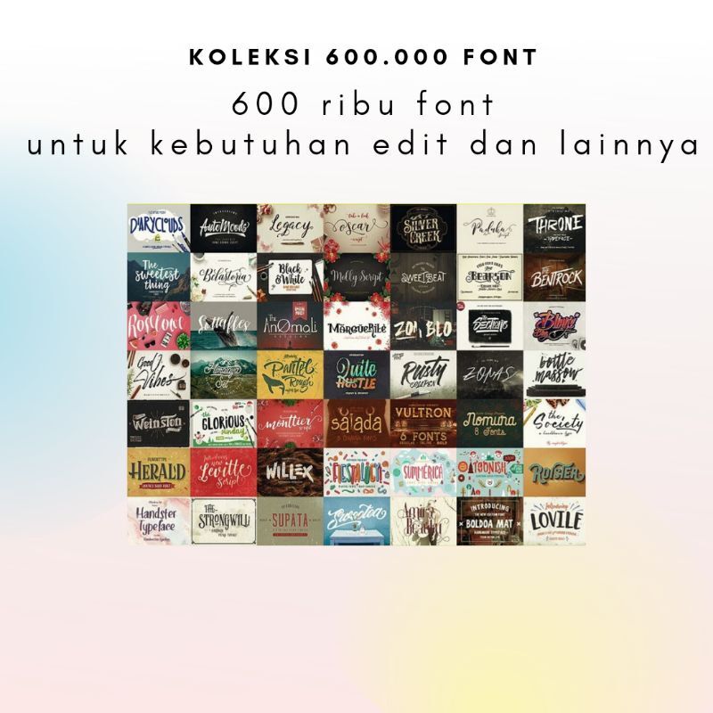 template paket koleksi 600 ribu font untuk berbagai keperluan | Lazada ...