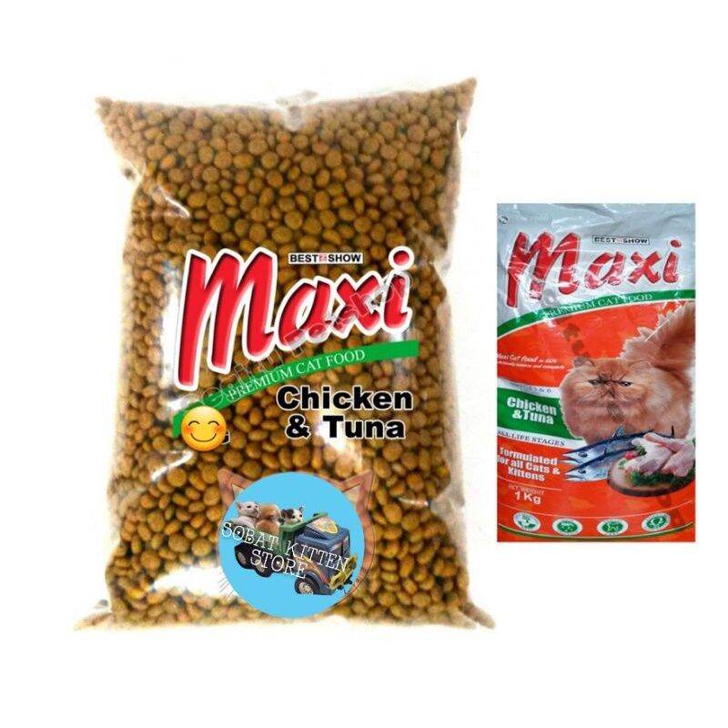 Maxi Cat Food Makanan Kucing Maxi Kitten & Adult Cat Food Chicken and ...