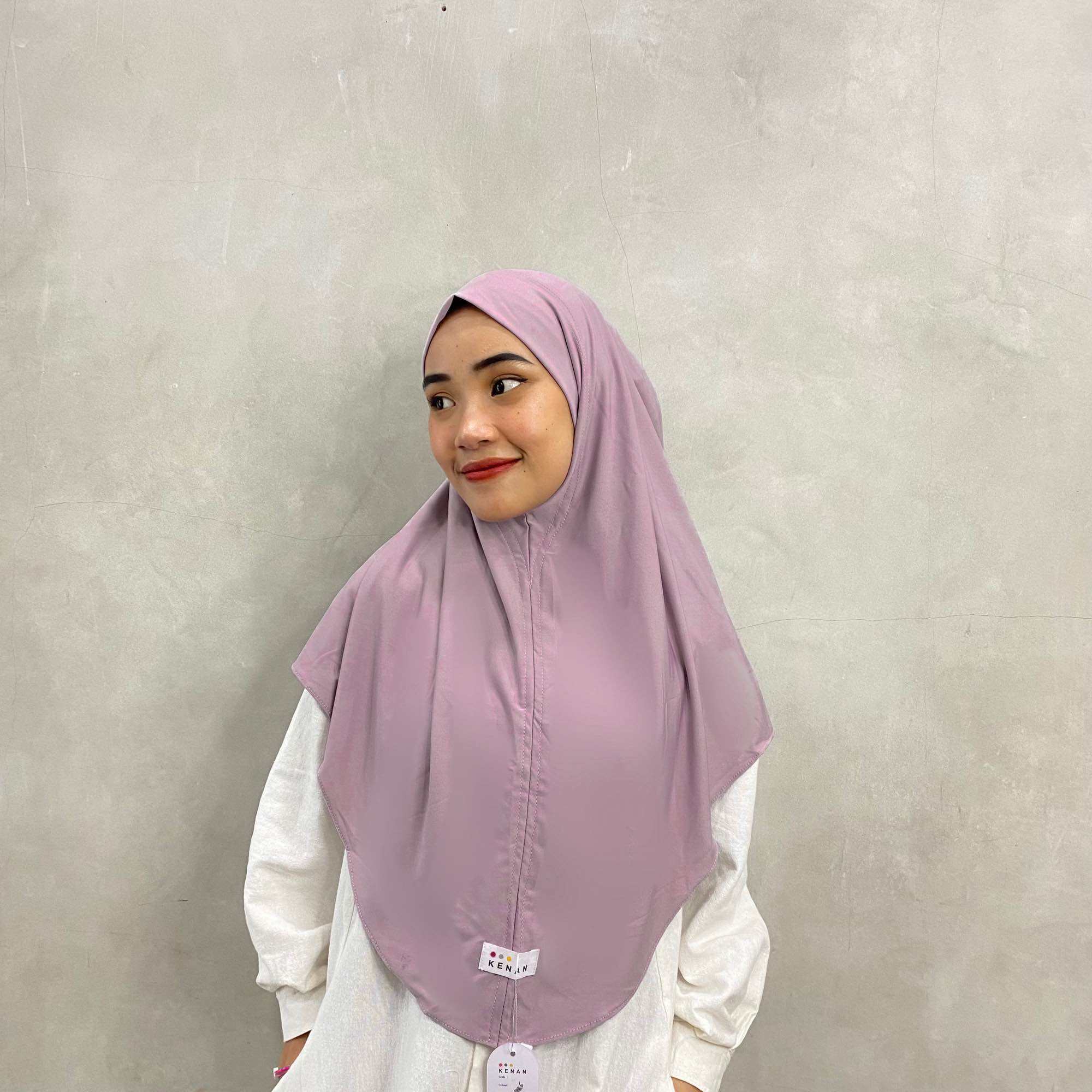 KENAN - Daily Hijab Pastel Instan Size L / Bergo Non PEt Antem Matt Jersey kenan | Lazada Indonesia