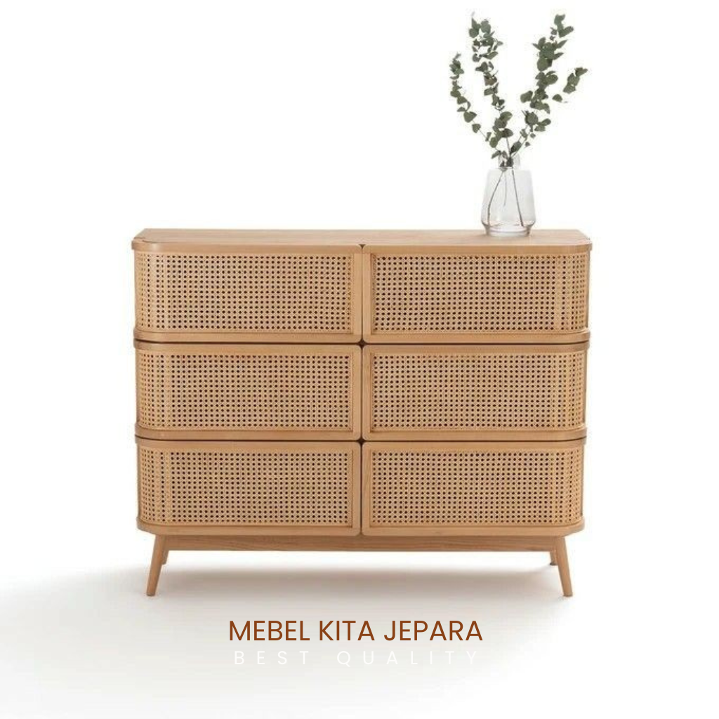 Drawer Baju Lemari Kabinet Bufet Model Laci Aesthetic Minimalis Modern Kayu Jati Kombinasi