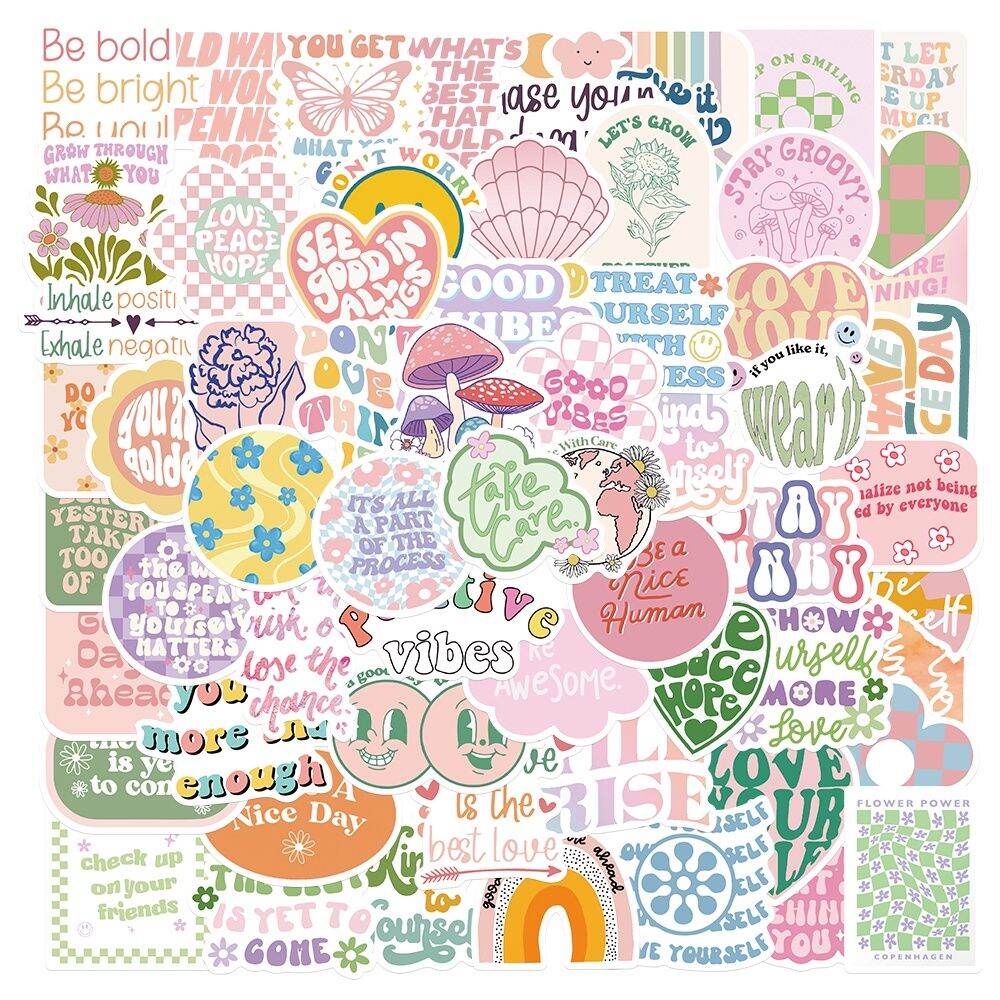50pcs Inspirational Quote Sticker Stiker Motivasi Laptop Koper HP Anti ...